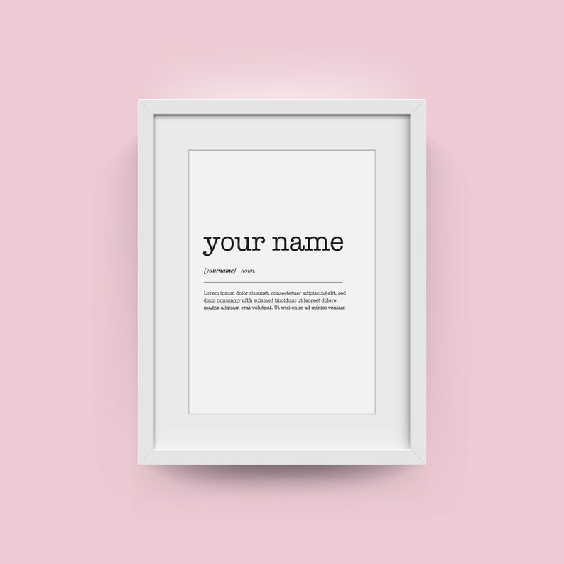 Personalised Name Definition Art Print Custom Wall Art Print - Etsy