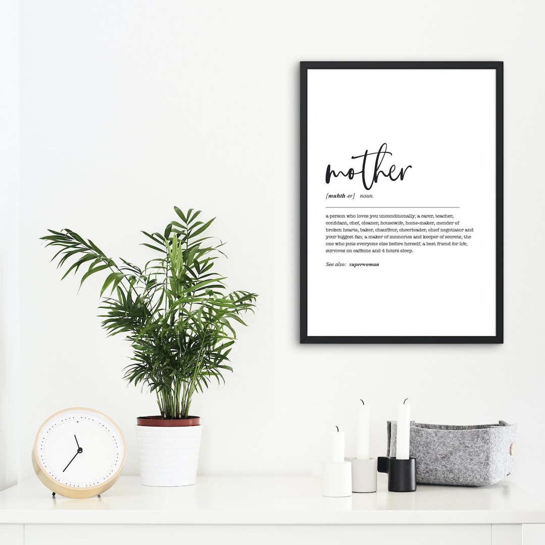 Mother Definition Art Print Mother Art Print Wall Art Print Family ...