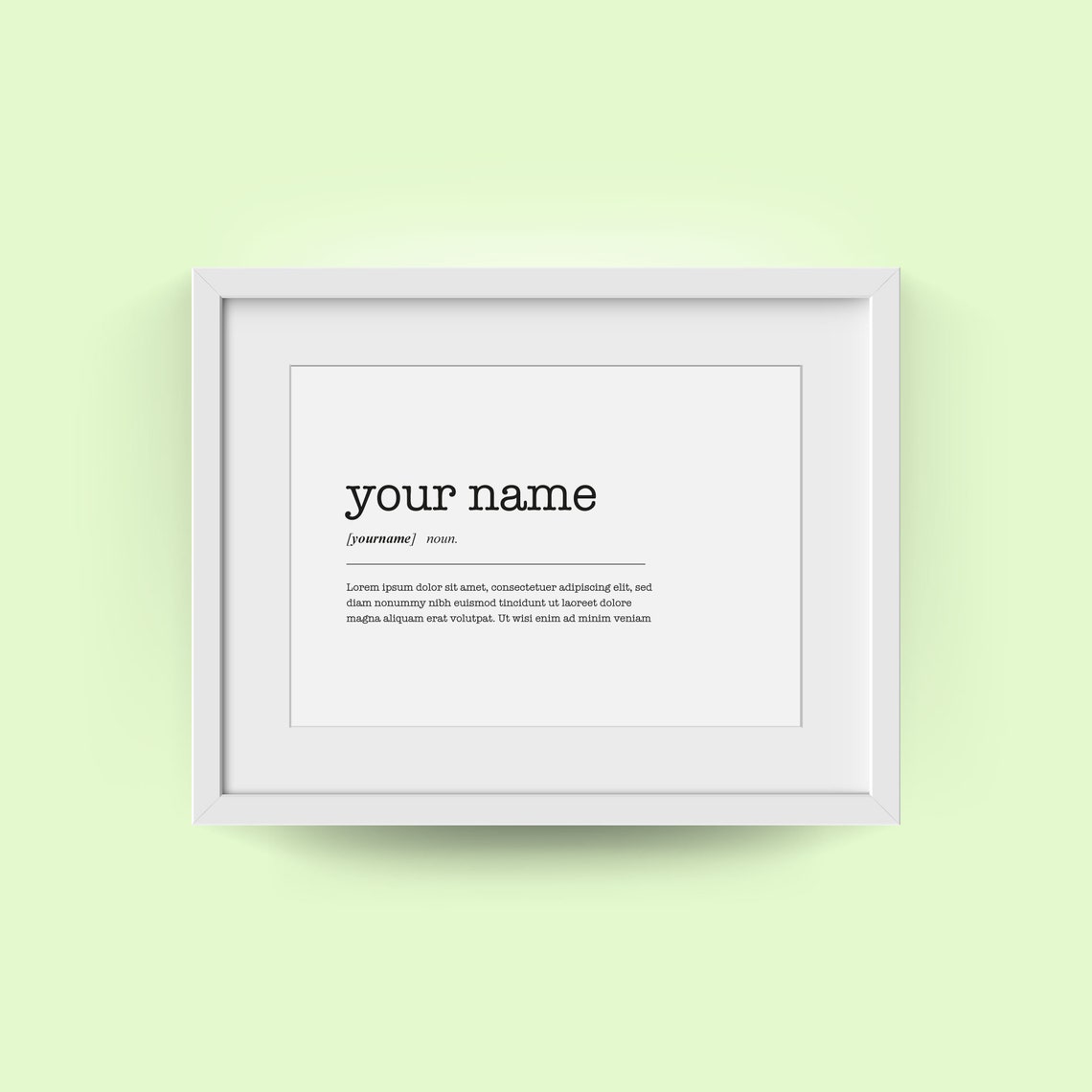 Personalised Name Definition Art Print Custom Wall Art Print Family ...