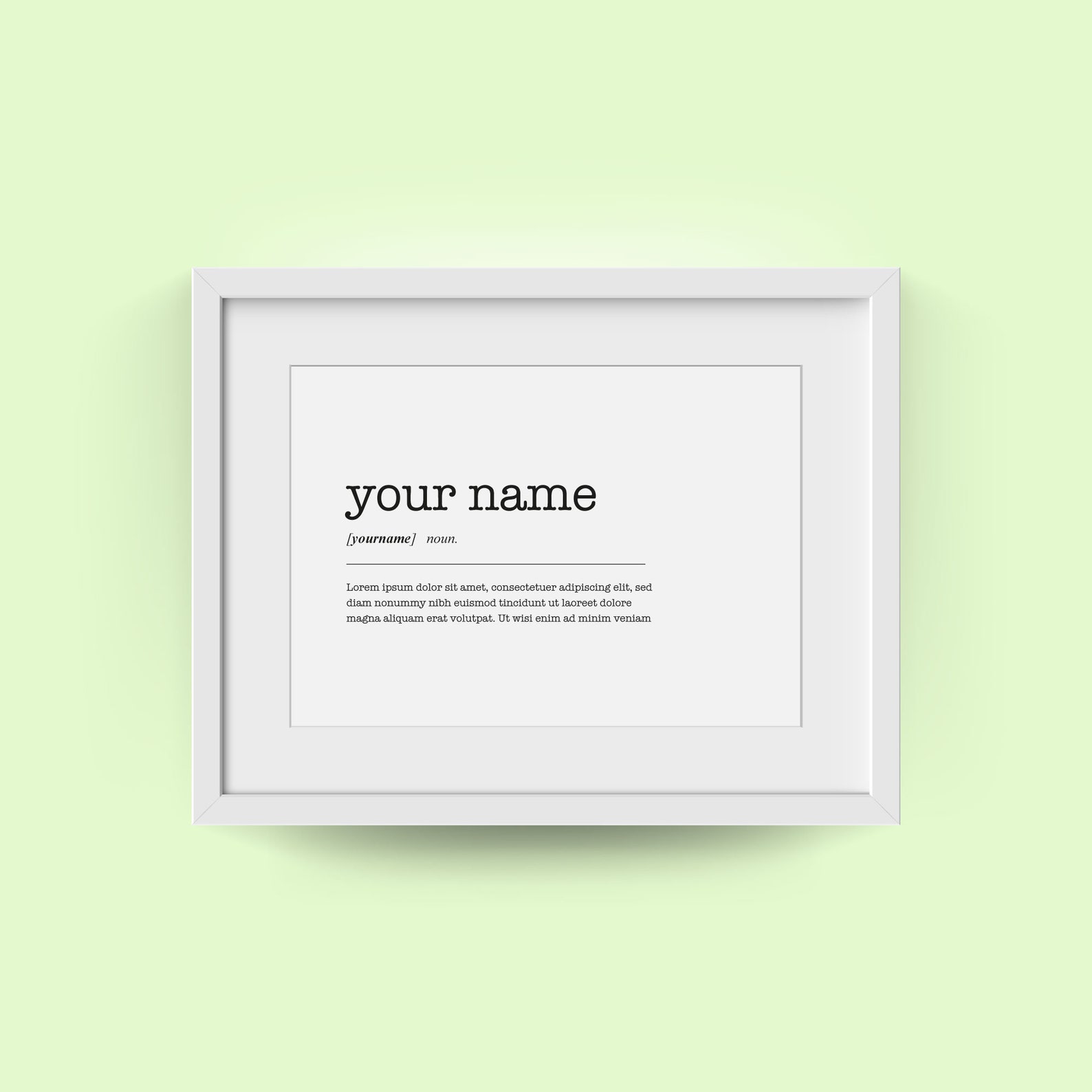 Personalised Name Definition Art Print Custom Wall Art Print Family ...