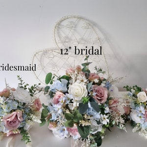 Baby Pink & Light Dusty Blue Bridal Bouquet, Wedding Bouquet - Etsy UK