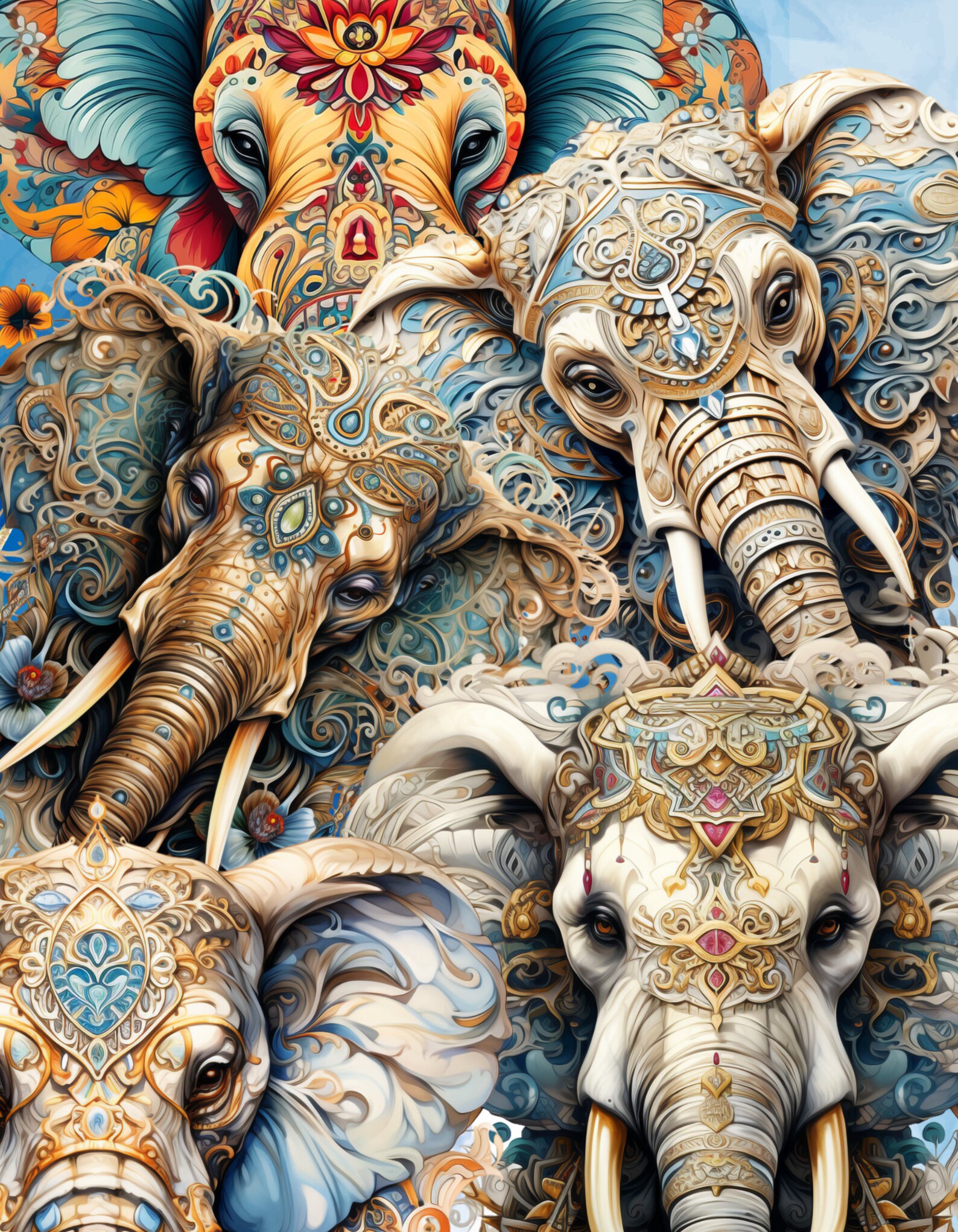 Royal Elephants Digital Art | Fantasy PNG | Images for Design and Print ...