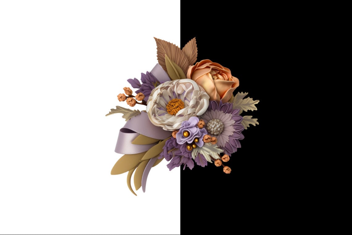 Lavender Peach Floral Clipart, Flowers, Paper Craft, Scrapbooking, Junk ...