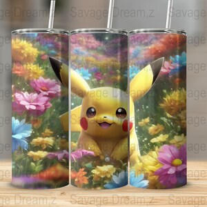 Pikachu Spring Digital File, Sublimation Design, Tumbler Wraps, PNGS ...