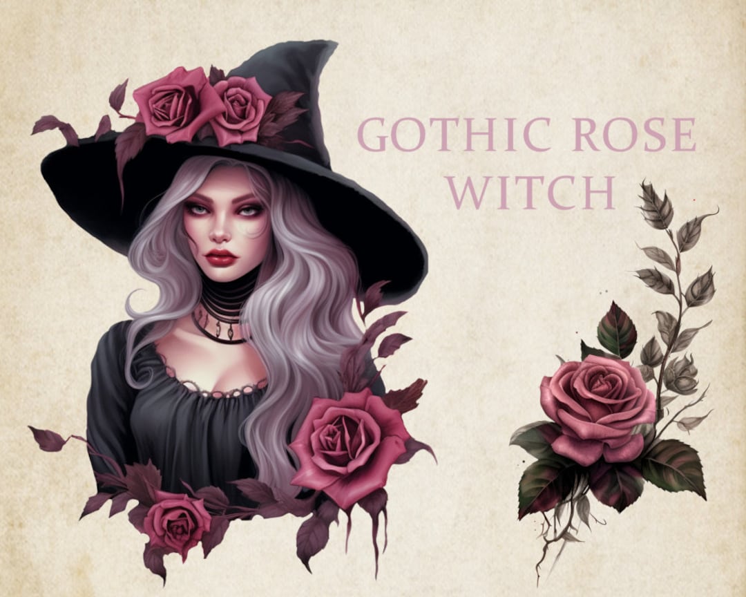 Gothic Rose Witch PNG, Pagan, Magic, Witchcraft, Mystical , Paper Craft ...