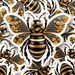 Vintage Bee Sticker, Gold and Black Bee Decal, Nature Insect Sticker ...