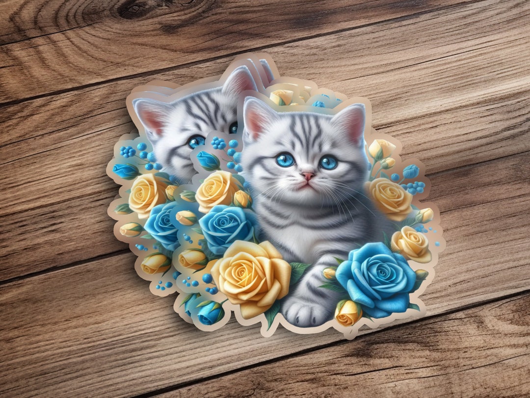 Kitty Sticker, Gifts, Sticker Lover Gifts, Custom Stickers, Animal ...