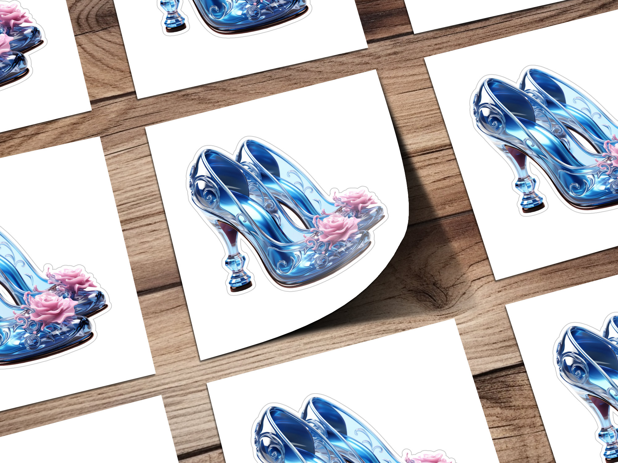 Elegant Blue Glass Slipper Sticker, Fairytale Inspired Sticker ...