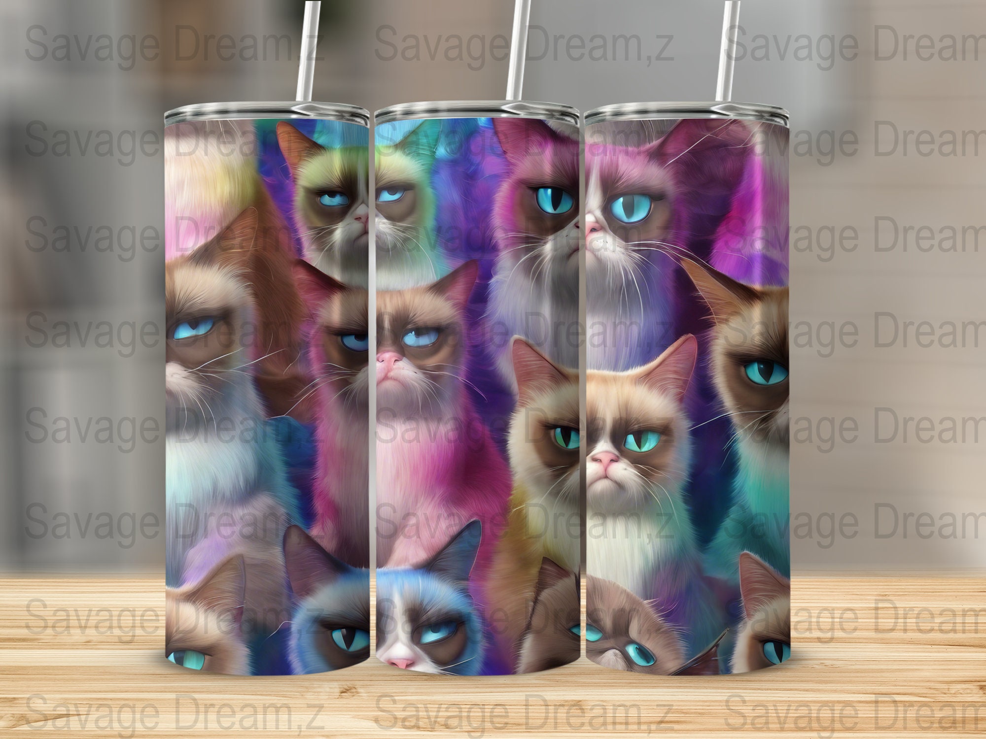 Grumpy Kitties Digital File, Sublimation Design, Tumbler Wraps, PNGS ...