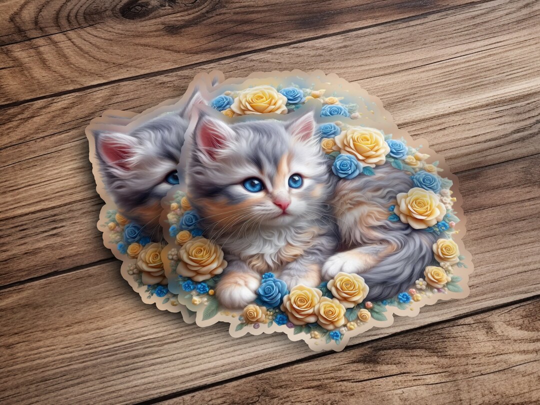 Kitty Sticker, Gifts, Sticker Lover Gifts, Custom Stickers, Animal ...
