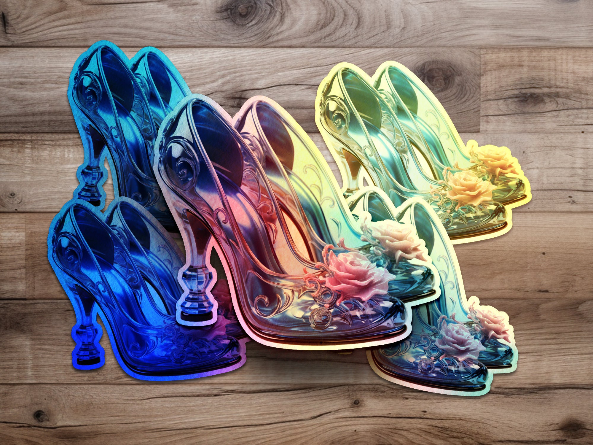 Elegant Blue Glass Slipper Sticker, Fairytale Inspired Sticker ...