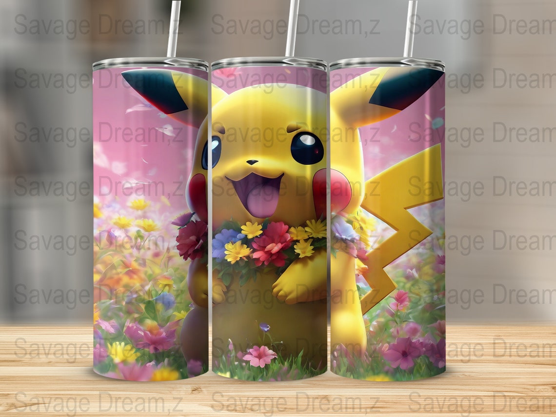Large Pikachu Digital File, Sublimation Design, Tumbler Wraps, PNGS ...