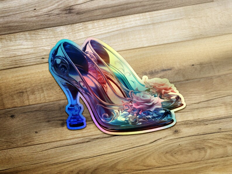 Elegant Blue Glass Slipper Sticker, Fairytale Inspired Sticker ...