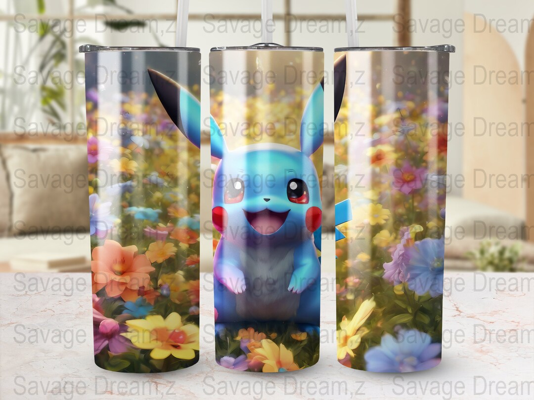 Blue Pikachu Digital File, Sublimation Design, Tumbler Wraps, PNGS ...