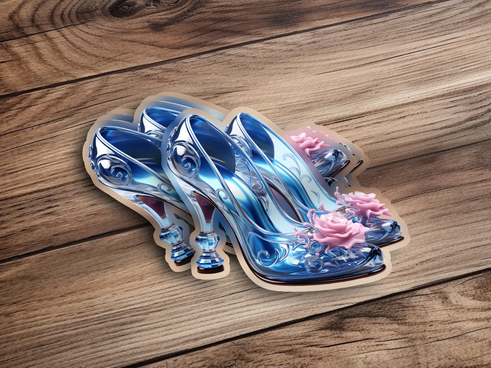 Elegant Blue Glass Slipper Sticker, Fairytale Inspired Sticker ...
