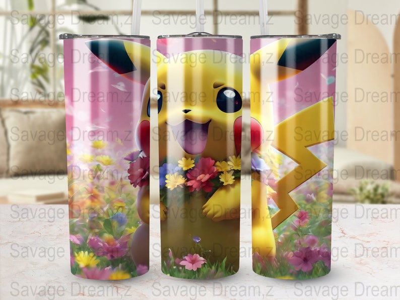Large Pikachu Digital File, Sublimation Design, Tumbler Wraps, PNGS ...