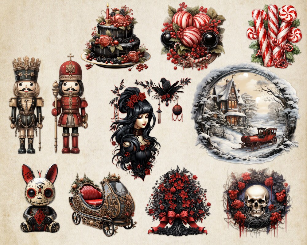 Gothic Christmas Clipart 2, Gothic, Magic, Witchcraft, Mystical ...