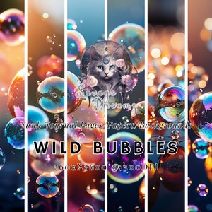 Wild Bubbles Digital Papers, Printable Scrapbook Paper, Junk Journal ...