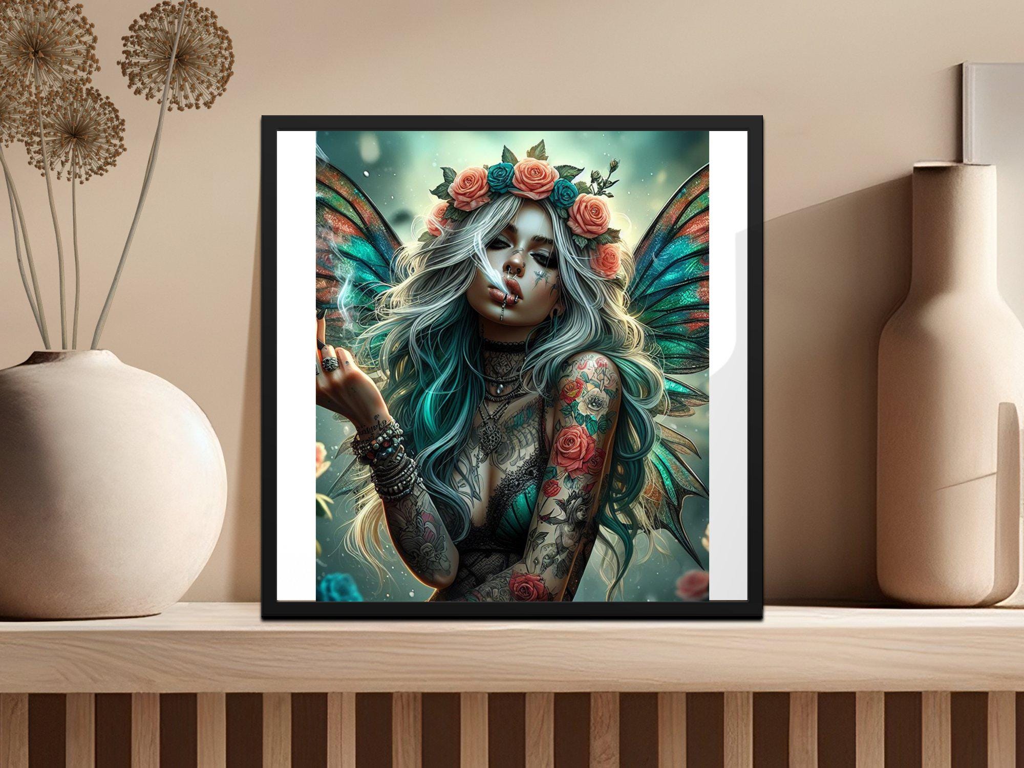 Vintage Fairy Smoke Digital Art Print | Digital Download | Antique ...