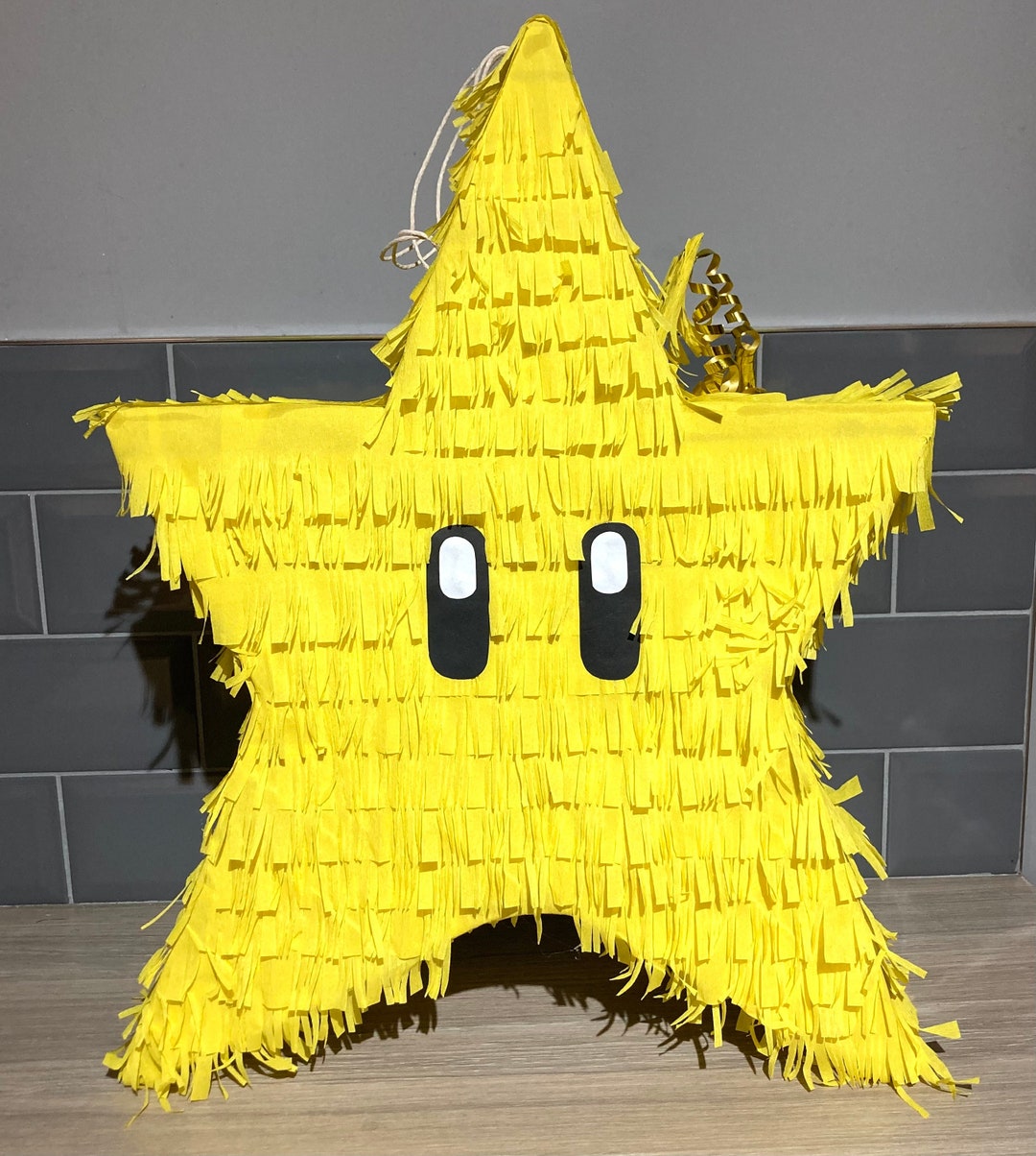 Yellow Star Piñata and Wooden Piñata Stick - Etsy