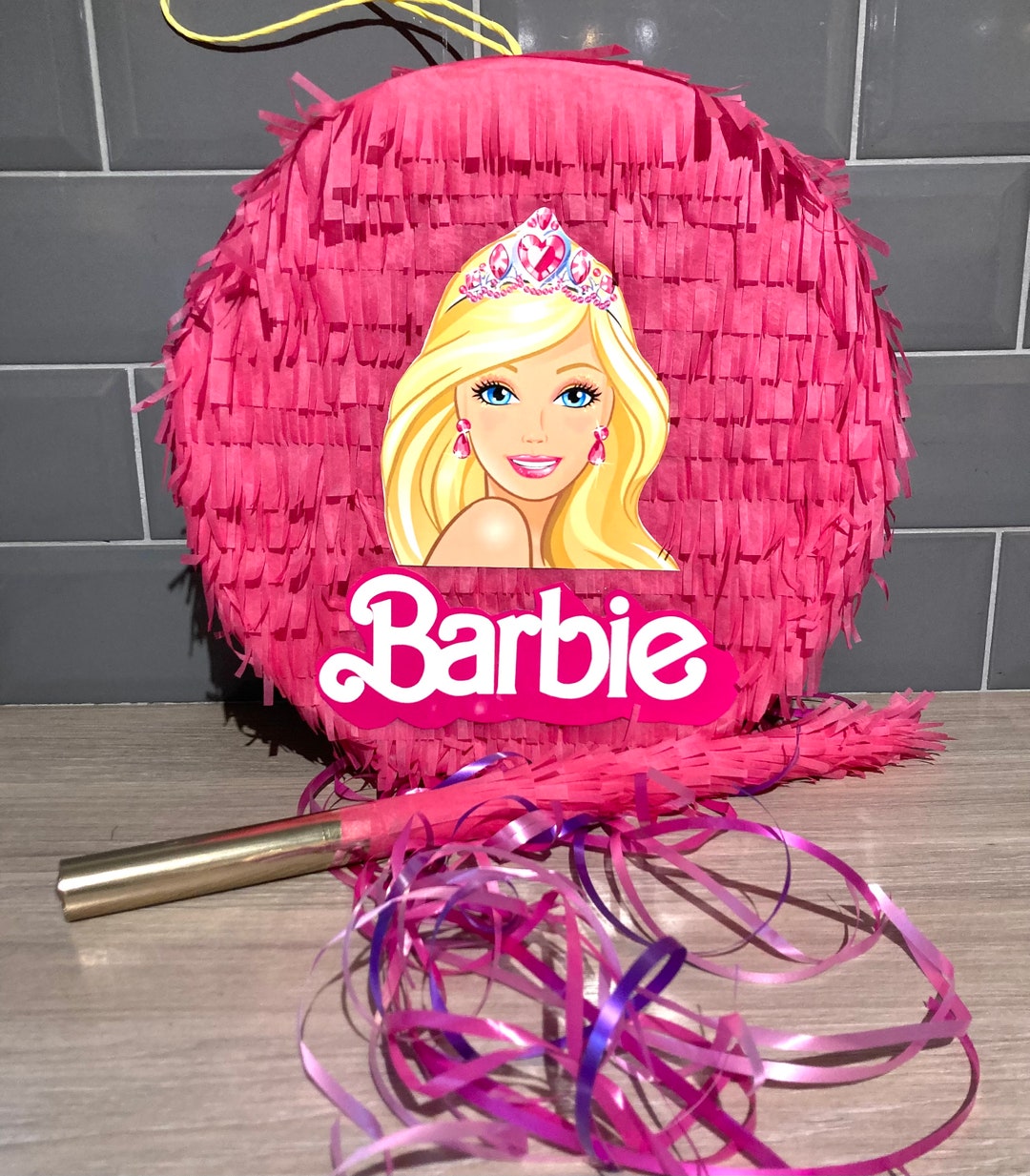 Barbie Piñata and Wooden Piñata Stick - Etsy UK