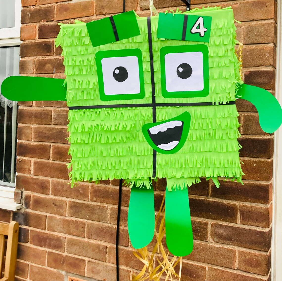 Number Block 4 Piñata and Wooden Piñata Stick - Etsy UK