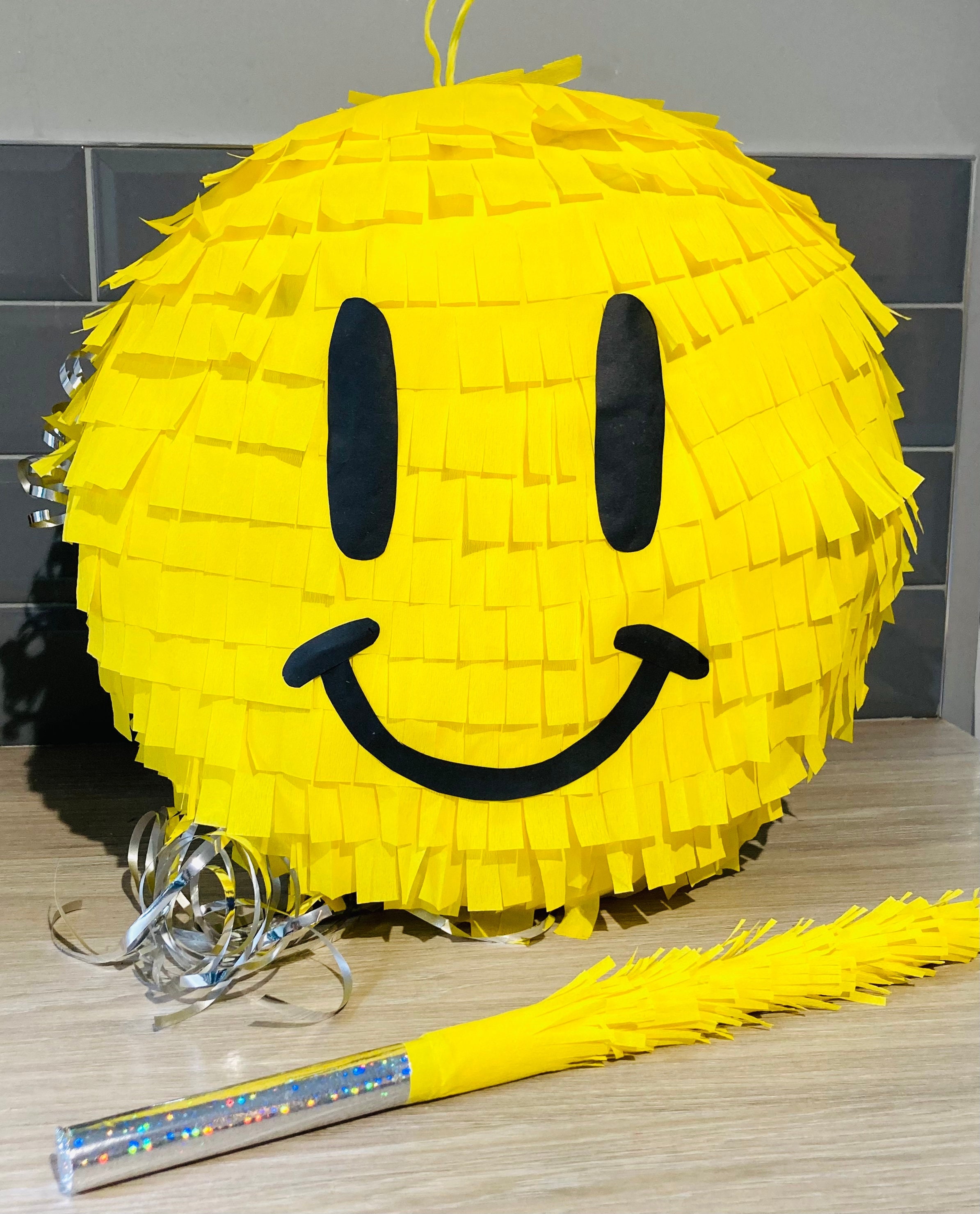 Smiley Face Piñata and Wooden Piñata Stick - Etsy UK