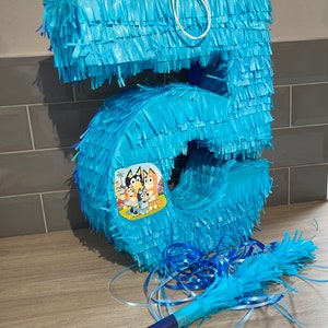 Bluey Number 5 Piñata and Wooden Piñata Stick - Etsy UK