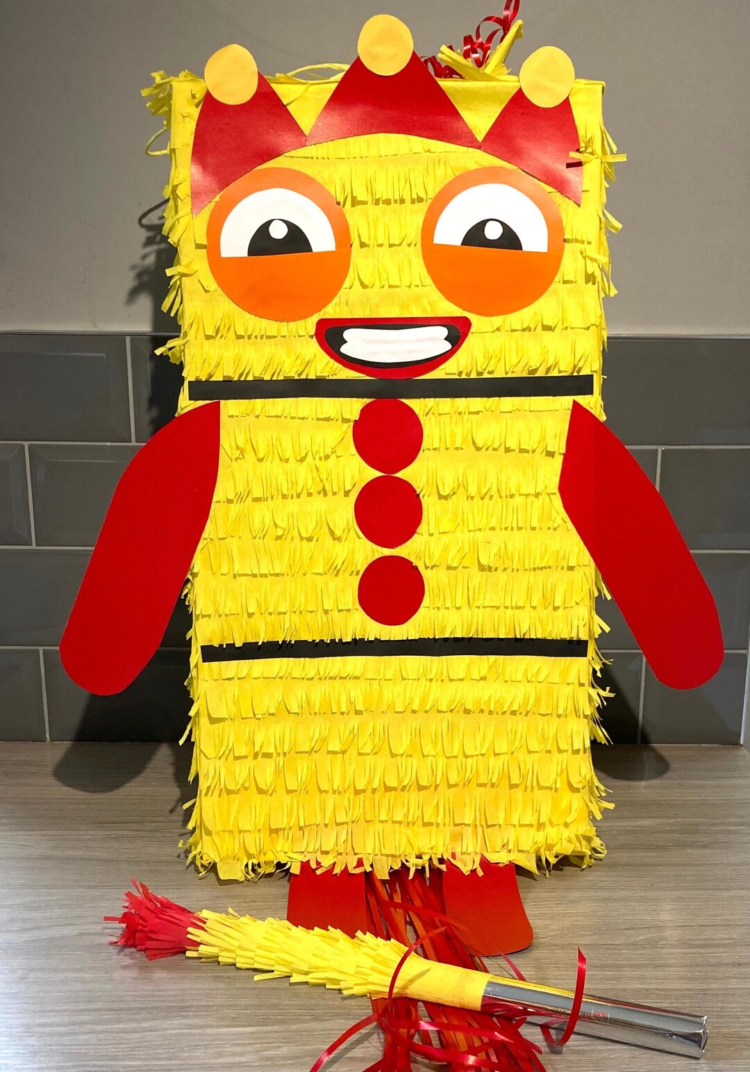 Number Block 3 Piñata and Wooden Piñata Stick - Etsy