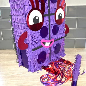 Number Block 6 Piñata and Wooden Piñata Stick - Etsy UK
