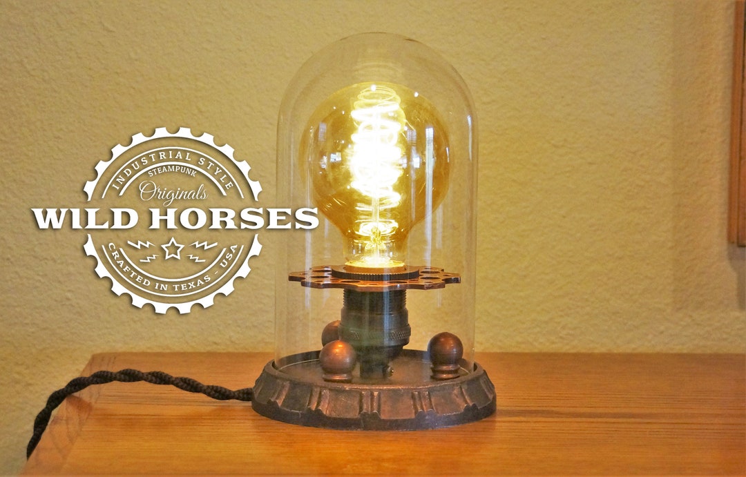 Glass Dome Desk Lamp - Etsy