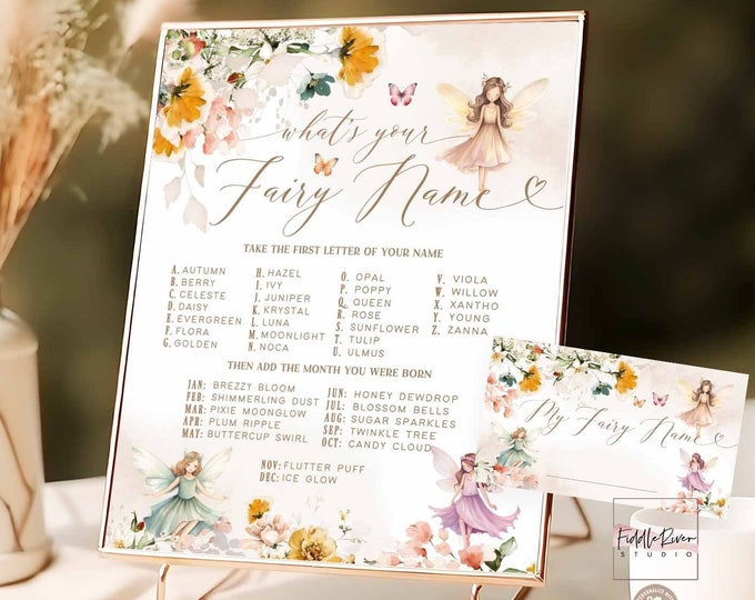 Editable Fairy Butterfly Wildflower Garden Fairy What's My Fairy Name ...
