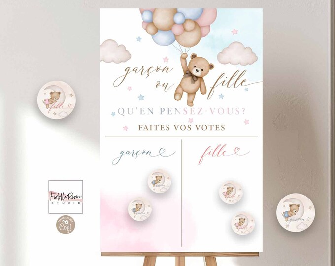 FRENCH Garçon Ou Fille Chart What Will Baby Be He or She Gender Reveal ...