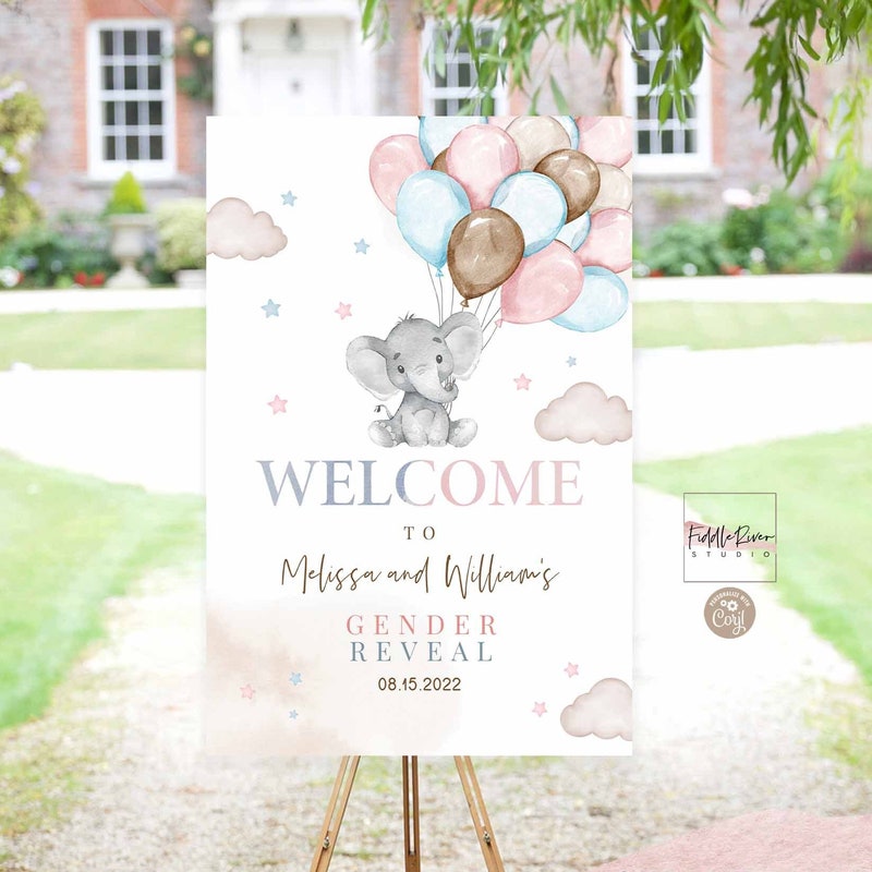 Pink Elephant Banner - Etsy