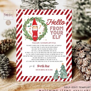 Editable Girl Elf Letter Elf First Arrival Letter Hello Christmas ...