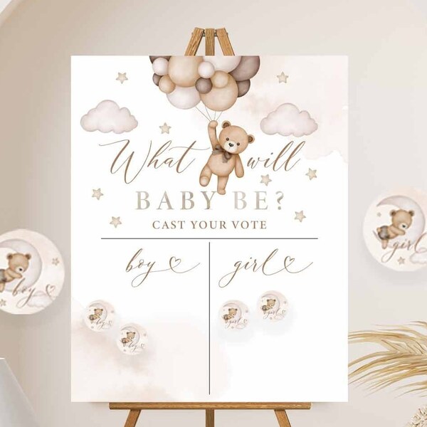 Baby Gender Reveal Chart - Etsy