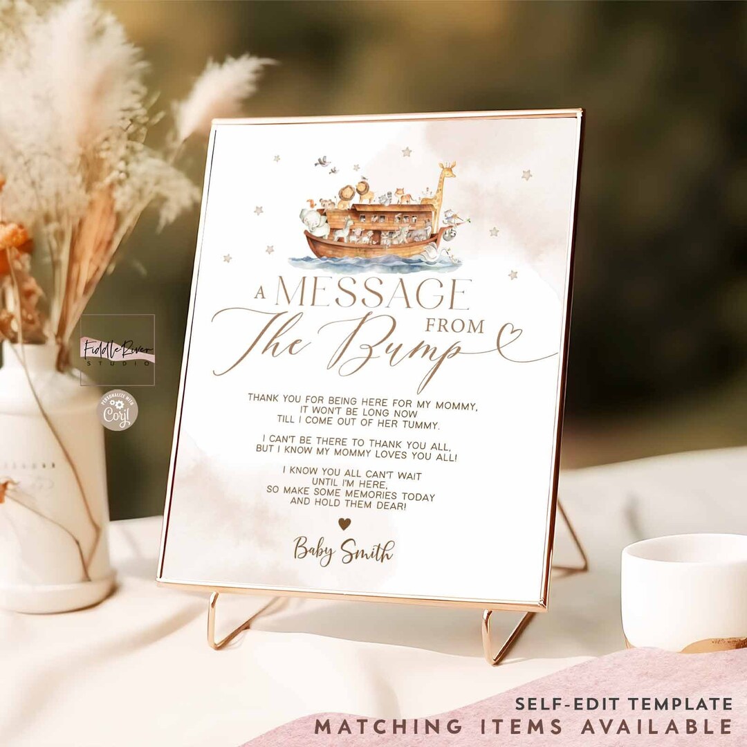 Editable Gender Neutral Neutral Noah's Ark Theme Animals A Message From ...