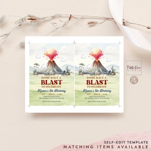 Editable Volcano Blast Birthday ANY AGE Birthday Lava Birthday ...