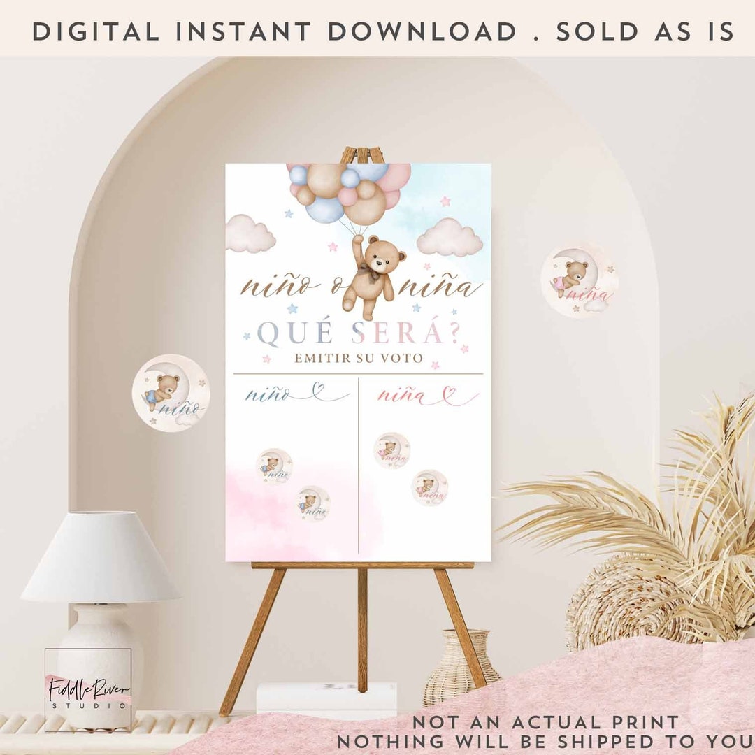 SPANISH Niño O Niña Chart What Will Baby Be He or She Gender Reveal ...