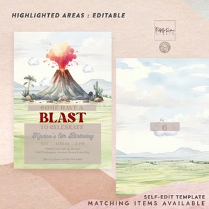 Editable Volcano Blast Birthday ANY AGE Birthday Lava Birthday ...