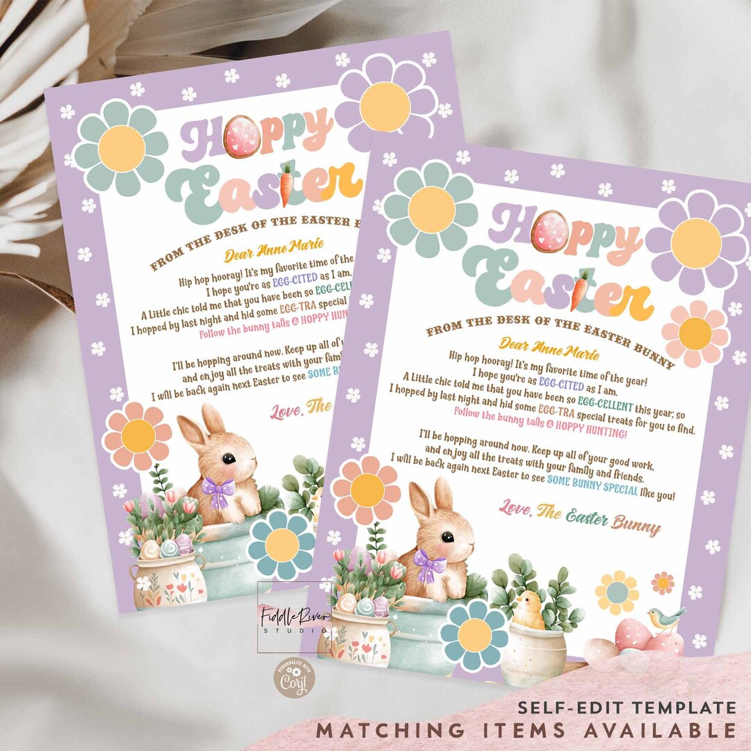 Editable Easter Bunny Letter to Kids Easter Printable Letter From the ...