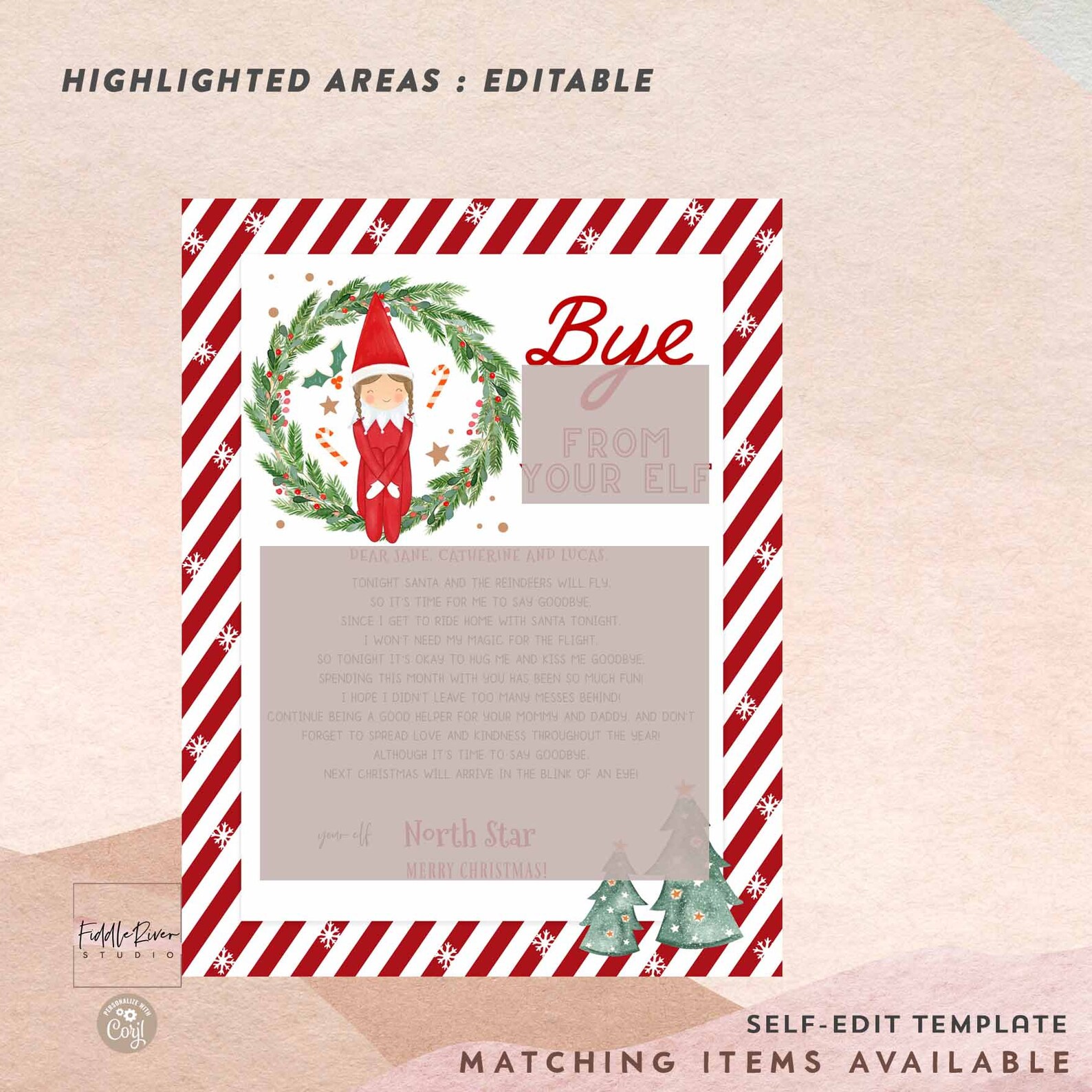 Editable Girl Elf Goodbye Letter Elf Bye for Now Letter - Etsy