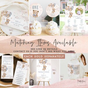 Editable Blue Boy Teddy Bear Birthday Milestone Poster Birthday ...