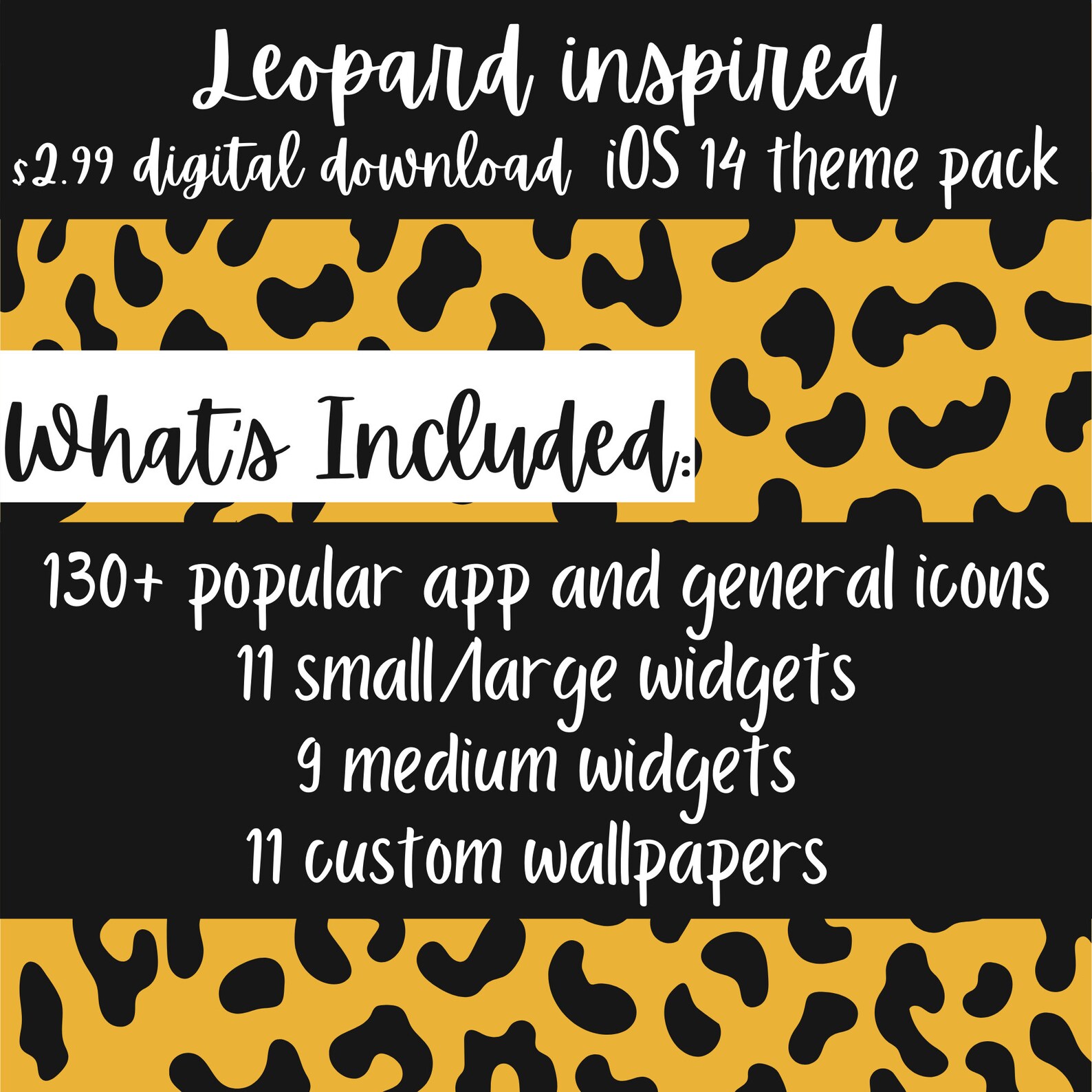 Leopard Print Ios 14 Icons, Widgets, and Wallpaper Aesthetic Theme Pack ...