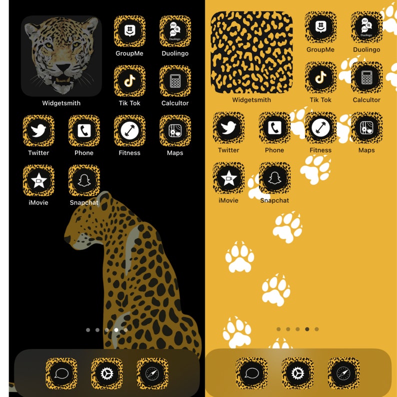 Leopard Print Ios 14 Icons, Widgets, and Wallpaper Aesthetic Theme Pack ...