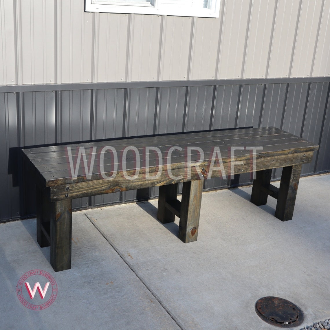 Outdoor Bench Plans, DIY Large Bench Plans, Sturdy Outdoor Bench ...