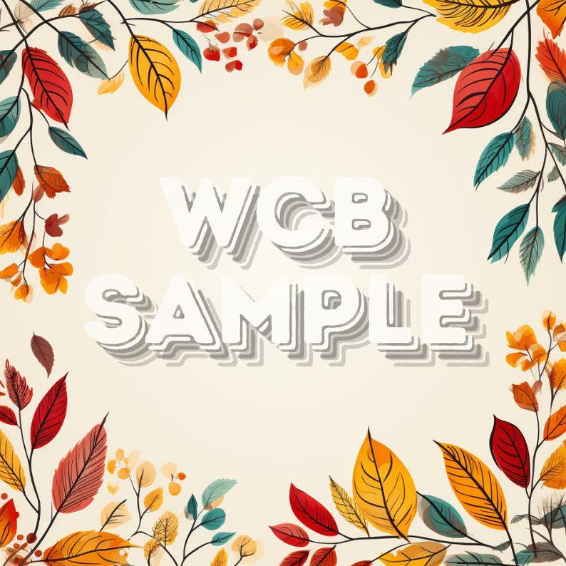 Border With Gold Blue Orange Leaves Printable Bundle, Fall Background ...