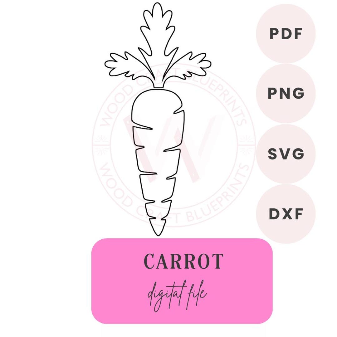 Carrot Svg, Easter Craft Pattern, Carrot Template, Carrot PDF, DXF, PNG ...