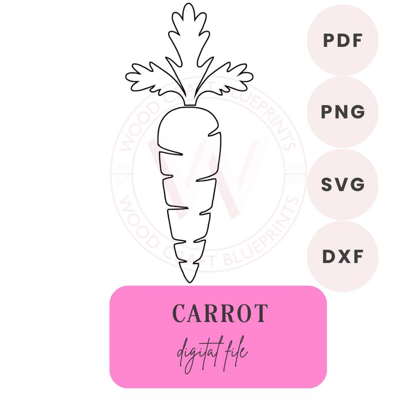 Carrot Svg, Easter Craft Pattern, Carrot Template, Carrot PDF, DXF, PNG ...