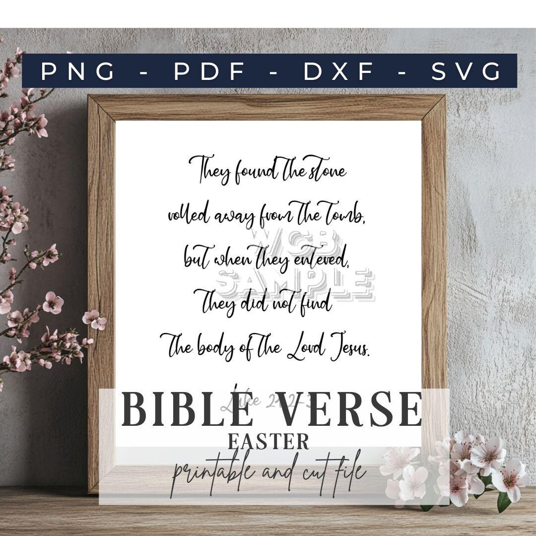 Luke 24:2-3, Bible Verse Digital Download, Book of Luke, Easter ...